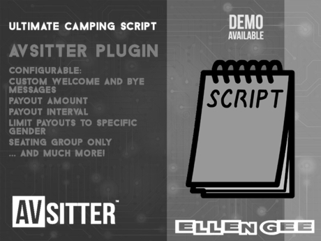 Second Life Marketplace - ELLEN GEE's AVsitter Camping Script DEMO
